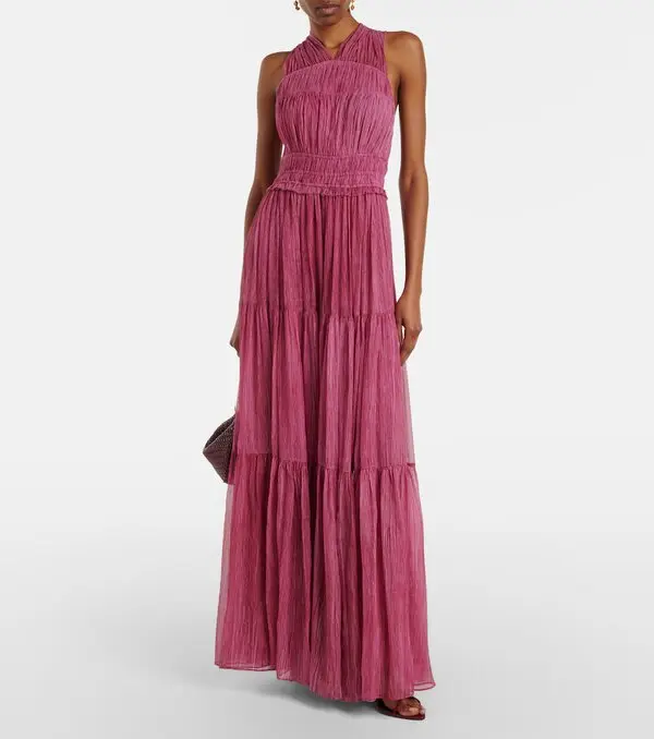 Ulla Johnson Freesia Silk Chiffon Gown - Pink