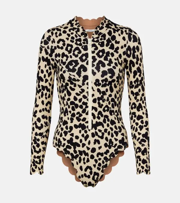 Marysia Northsea Leopard-print Rashguard Swimsuit - Yellow
