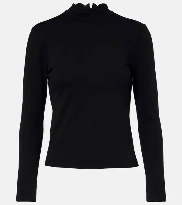 Marysia Scalloped Rashguard Top - Black