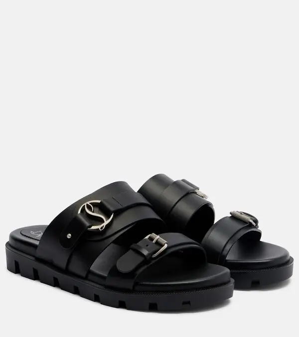 CHRISTIAN LOUBOUTIN Her In Roma Leather Sandals - Black
