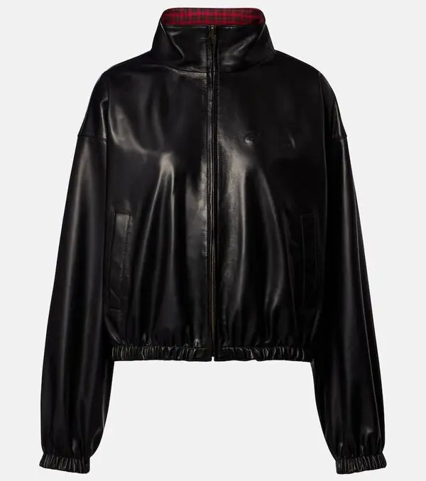 Balenciaga Leather Tracksuit - Black