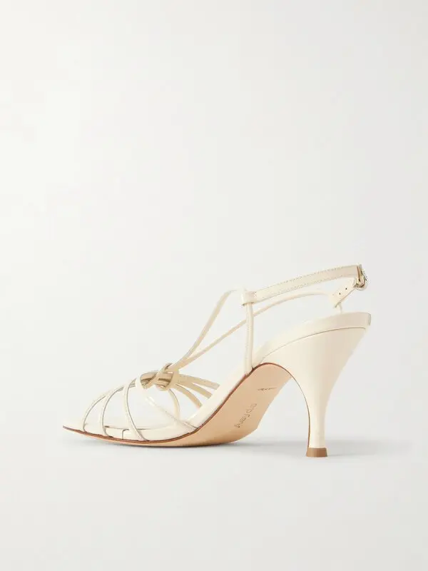 AeydĒ Solange Patent-leather Slingback Sandals - Neutrals