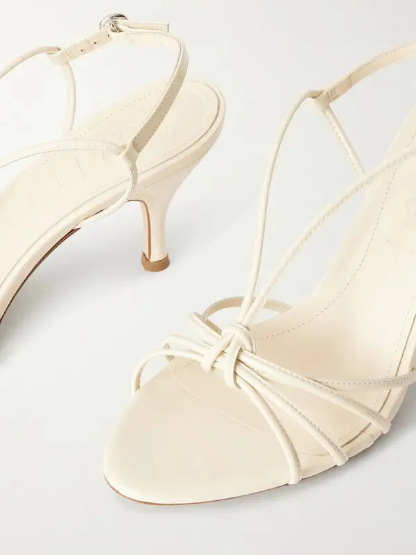 AeydĒ Solange Patent-leather Slingback Sandals - Neutrals