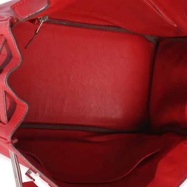 Hermès Rouge Casaque Swift Birkin 30 Phw - Red