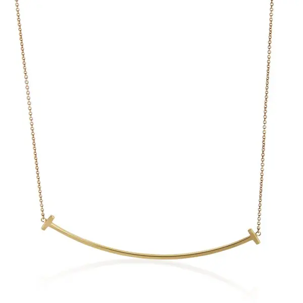 Tiffany & Co. Yellow Gold Large Model T Smile Necklace - Yellow_gold