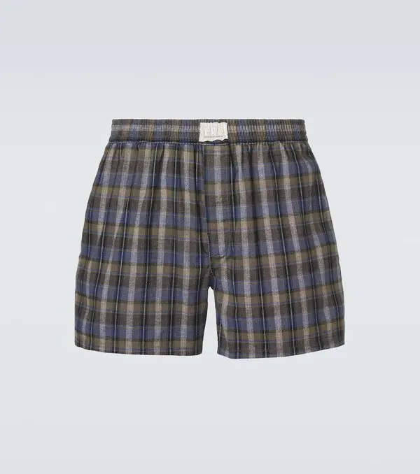 ERL Checked Cotton-blend Boxers - Grey
