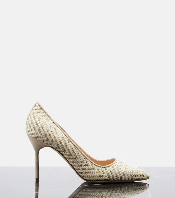 Manolo Blahnik Bb Woven Pumps - Beige
