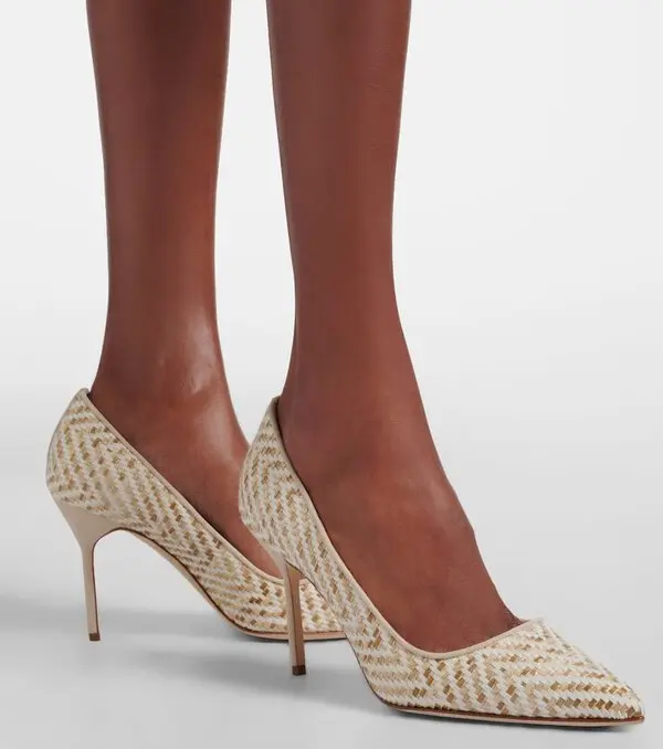 Manolo Blahnik Bb Woven Pumps - Beige