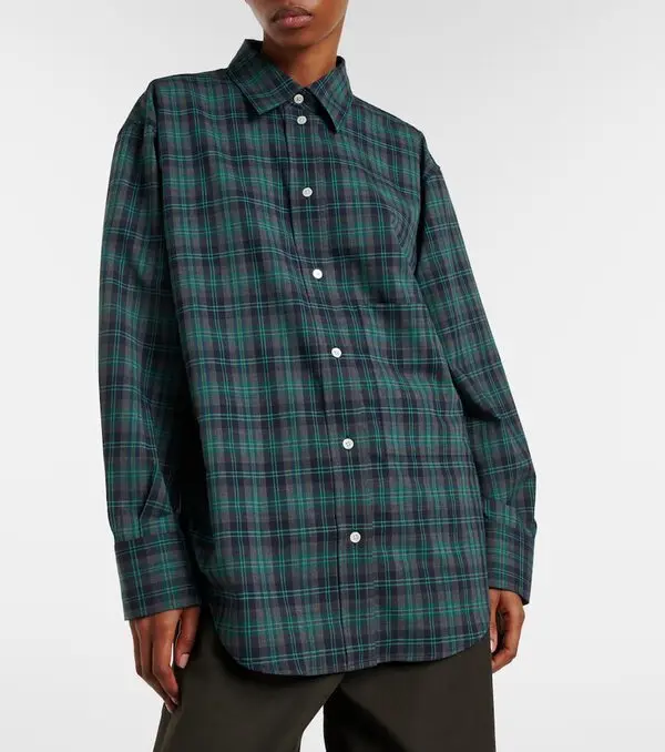 RÓHE Oversized Wool-blend Shirt - Green