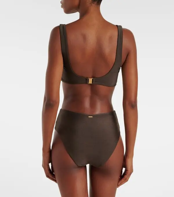 Simkhai Veyra Applique Bikini Top - Brown