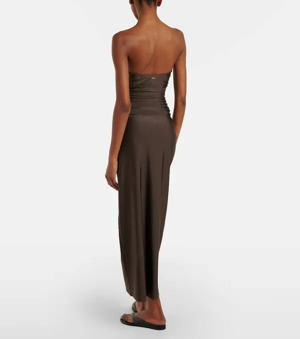 Simkhai Eiana Applique Ruched Midi Skirt