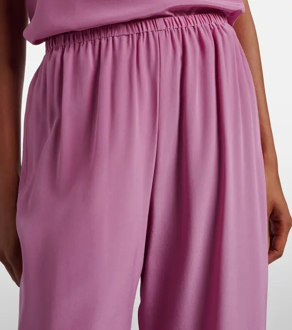 Asceno Loreto Silk Crepe Wide-leg Pants - Pink