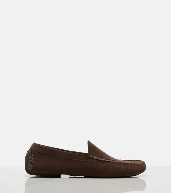 THE ROW Lucca Suede Loafers - Brown