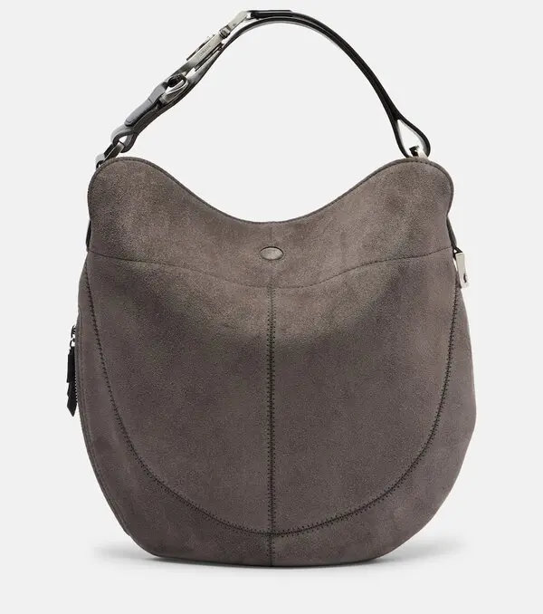LEMAIRE Quiver Clip Medium Suede Shoulder Bag