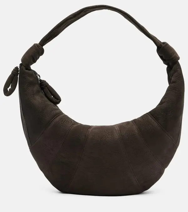 LEMAIRE Fortune Croissant Small Suede Shoulder Bag - Brown