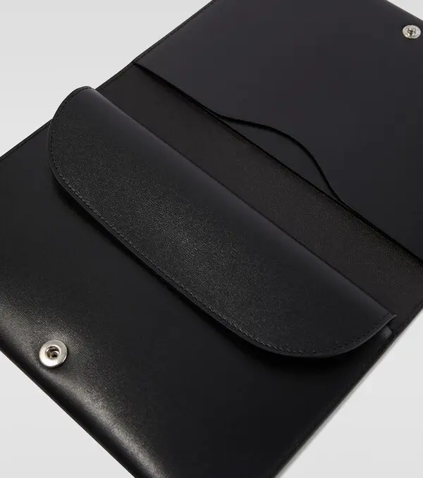 THE ROW Leather Pouch - Black