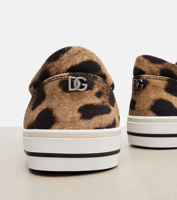 Dolce & Gabbana Leopard-print Canvas Sneakers