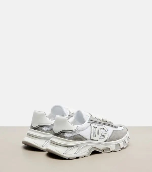 Dolce & Gabbana Runner Suede-trimmed Sneakers - Grey