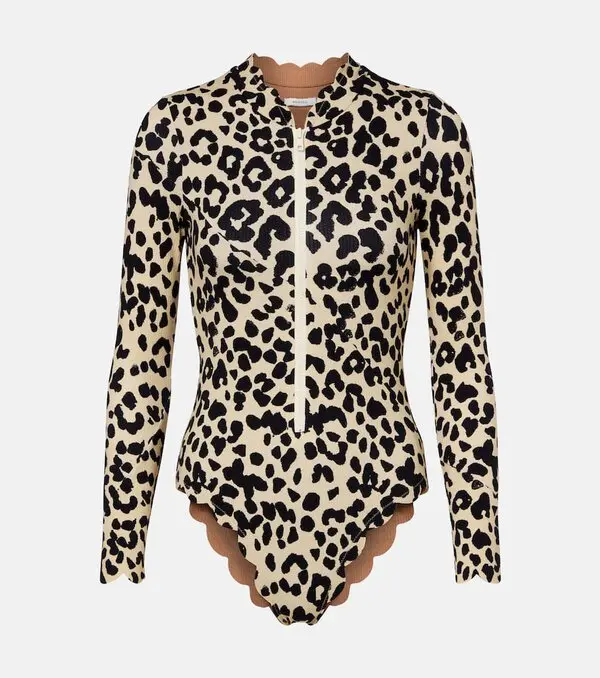 Marysia Northsea Leopard-print Rashguard Swimsuit - Yellow