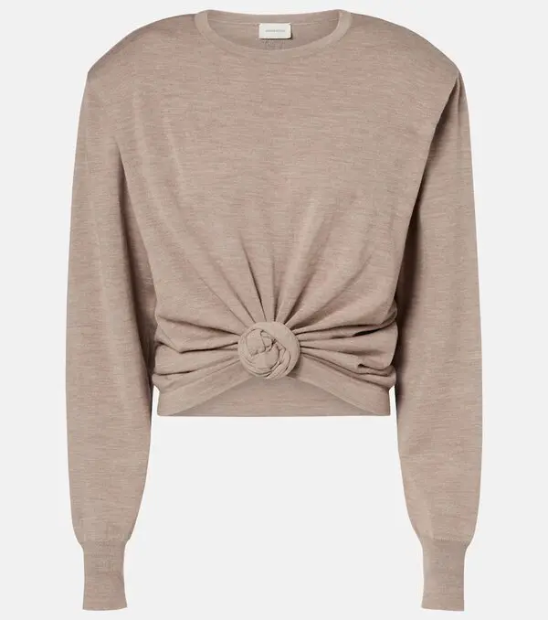 Magda Butrym Knot-detail Wool Sweater - Beige