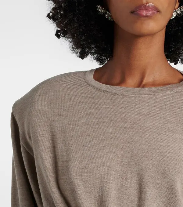 Magda Butrym Knot-detail Wool Sweater - Beige