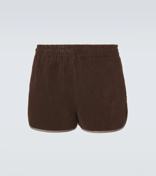 Versace Logo Cotton Terry Shorts