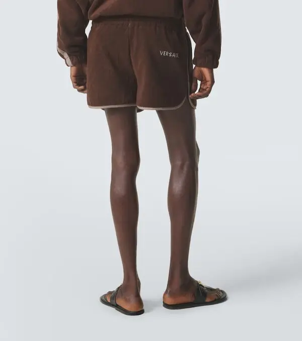 Versace Logo Cotton Terry Shorts