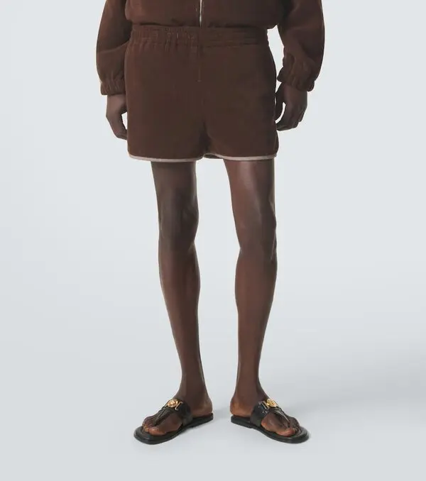 Versace Logo Cotton Terry Shorts