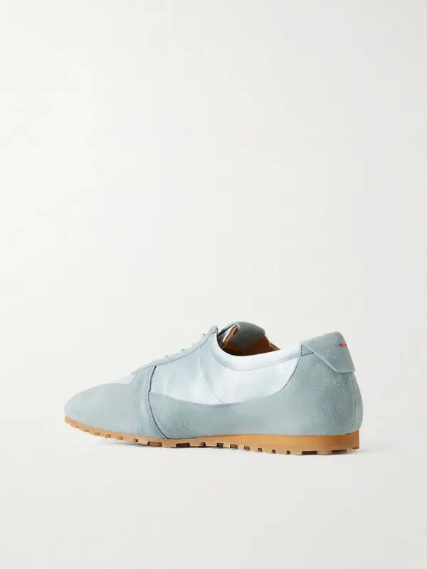 AeydĒ Uma Suede And Satin Sneakers - Blue