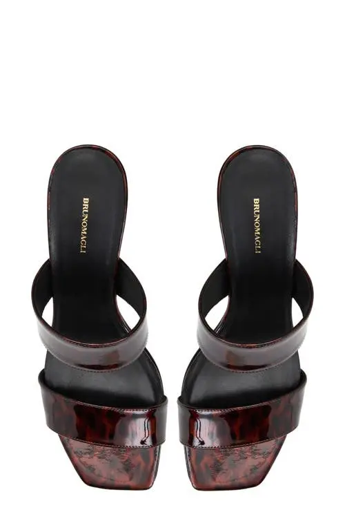 Bruno Magli Vezza Embossed Slide Sandal - Tortoise Patent