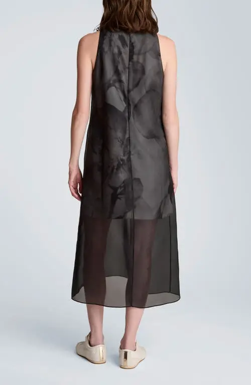 KENNETH COLE Floral Mesh Overlay Dress - Black