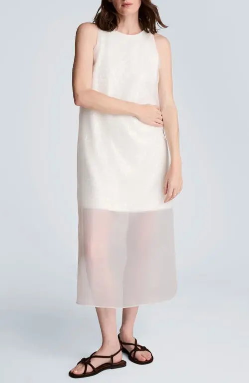 KENNETH COLE Sheer Overlay Dress - Feather White