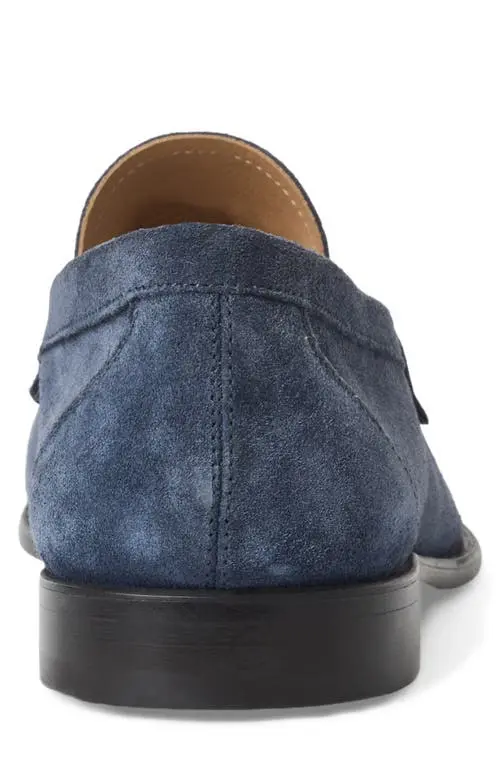 Bruno Magli Lombardo Wrapped Moc Toe Penny Loafer - Navy Suede