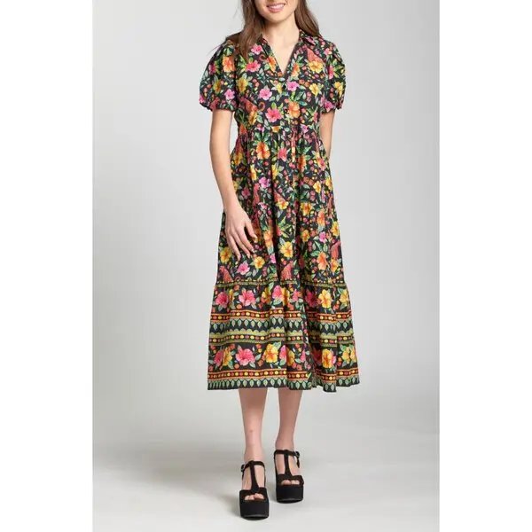 APNY Floral Midi Shirtdress - Pink Multi