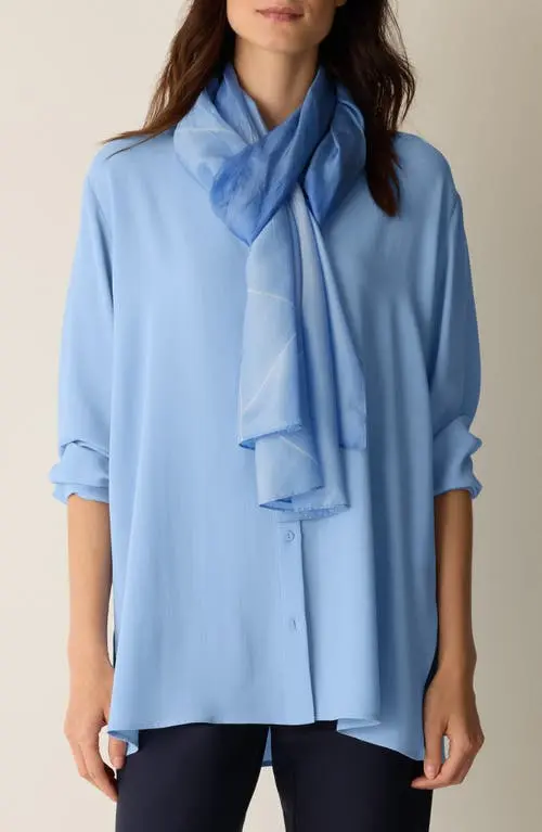 Eileen Fisher Shibori Silk Scarf - Skylight