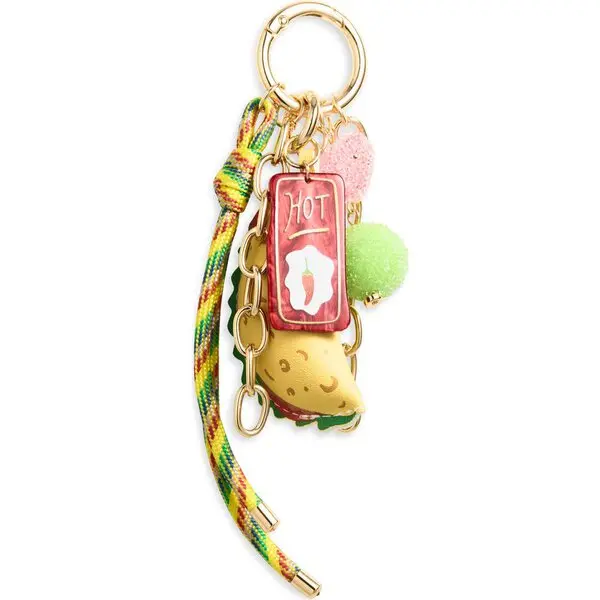 Chelsea28 Taco Bag Charm - Yellow Multi- Gold