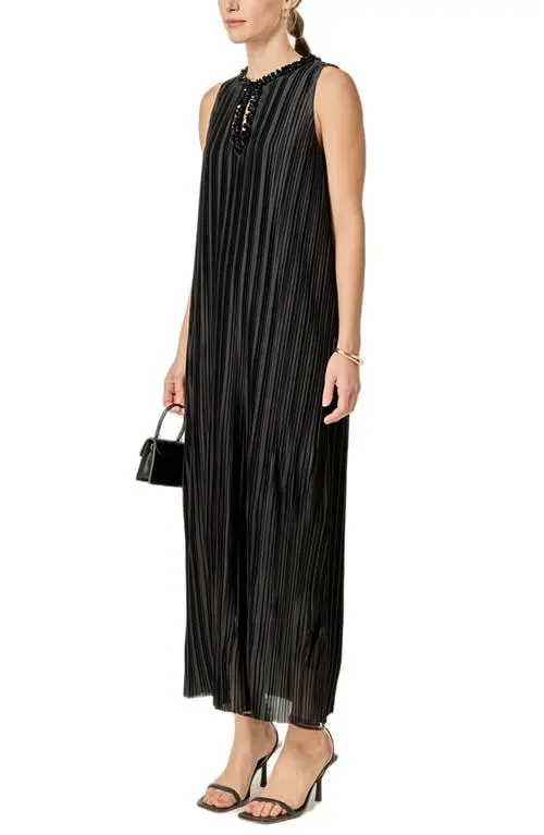 English Factory Embellished Plissé Maxi Dress