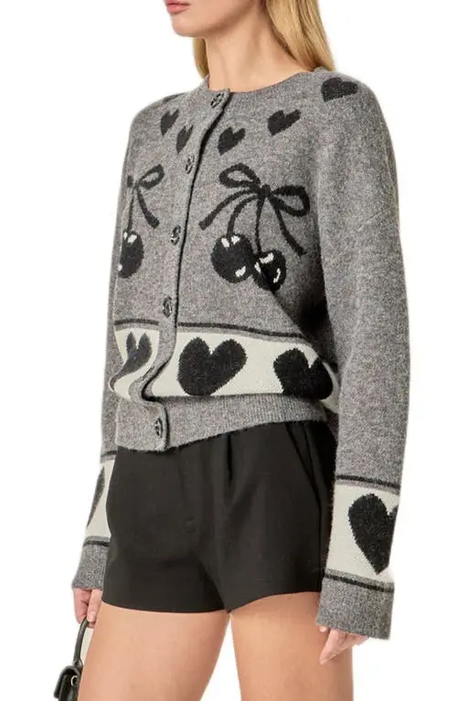 English Factory Cherry Heart Cardigan