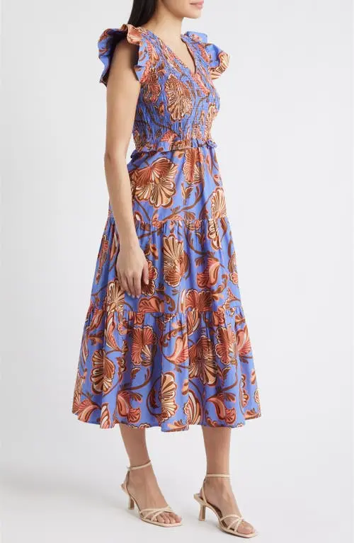 Vince Camuto Smocked Bodice Tiered Maxi Dress