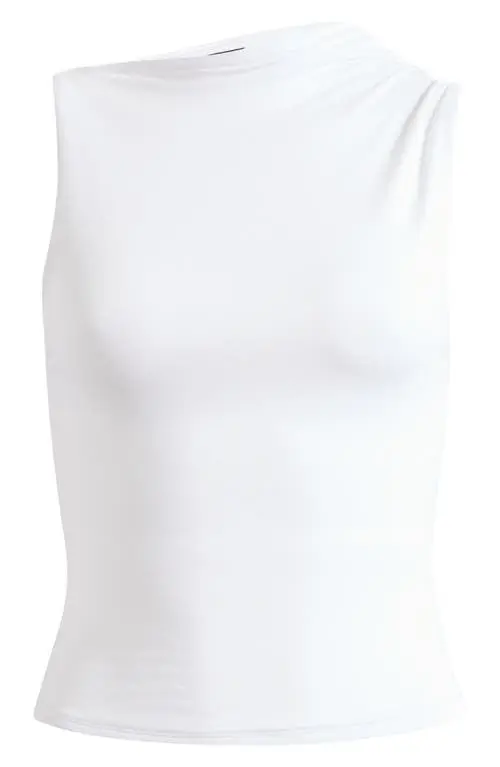 Naked Wardrobe Asymmetric Neck Sleeveless Top - White