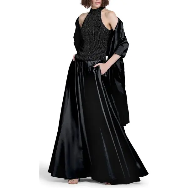 EMILY SHALANT Taffeta Wrap - Black