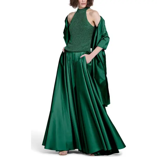 EMILY SHALANT Taffeta Wrap - Emerald