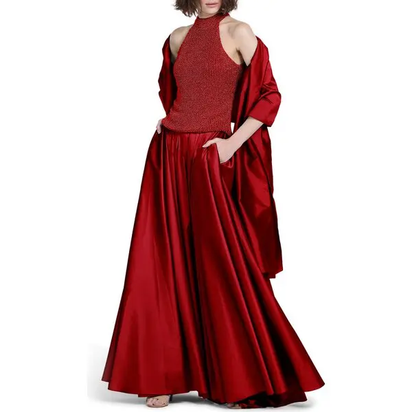 EMILY SHALANT Taffeta Wrap - Red