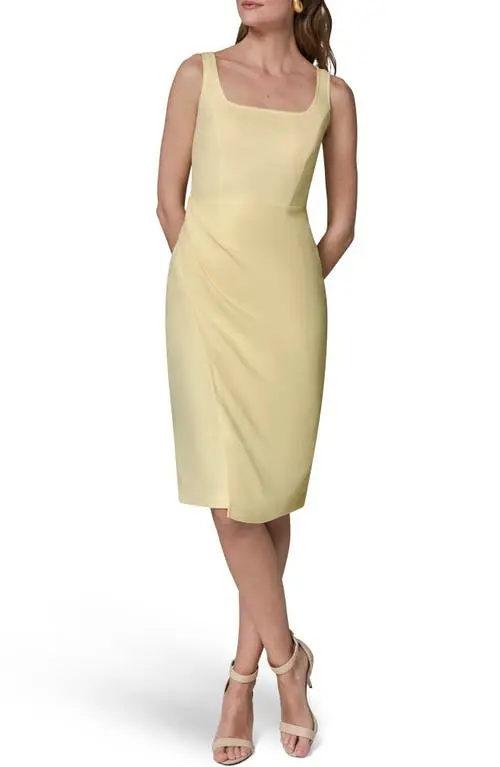 Donna Karan New York Faux Wrap Sheath Dress - Panna Cotta