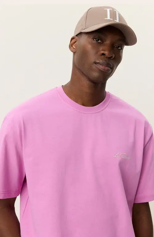 LES DEUX Crewneck Logo T-shirt - Crocus Pink
