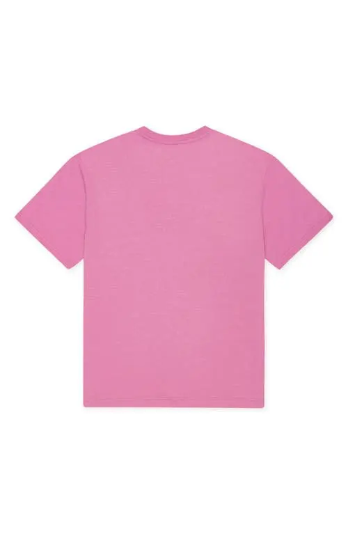 LES DEUX Crewneck Logo T-shirt - Crocus Pink