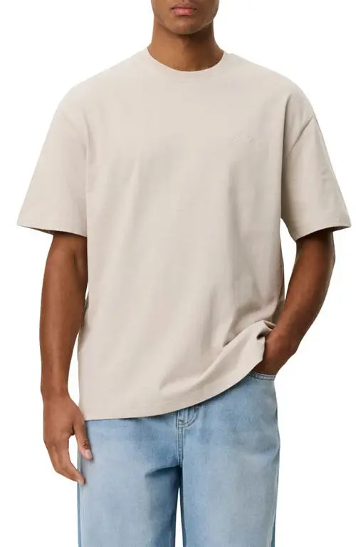 LES DEUX Crewneck Logo T-shirt - Light Sand