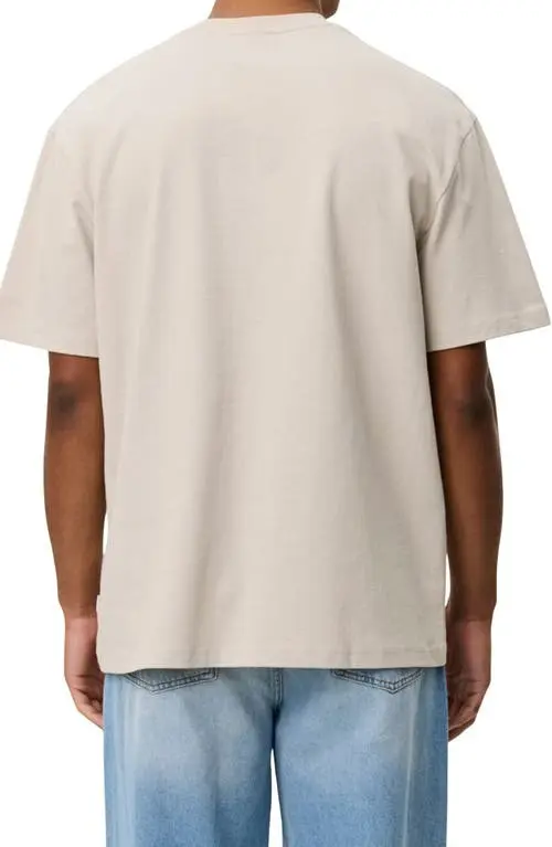 LES DEUX Crewneck Logo T-shirt - Light Sand
