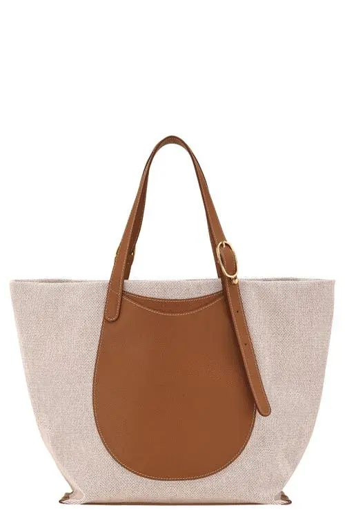 Longchamp Complice Canvas & Leather Tote - Caramel