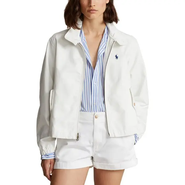 Polo Ralph Lauren Cotton Canvas Zip Jacket - Deckwash White